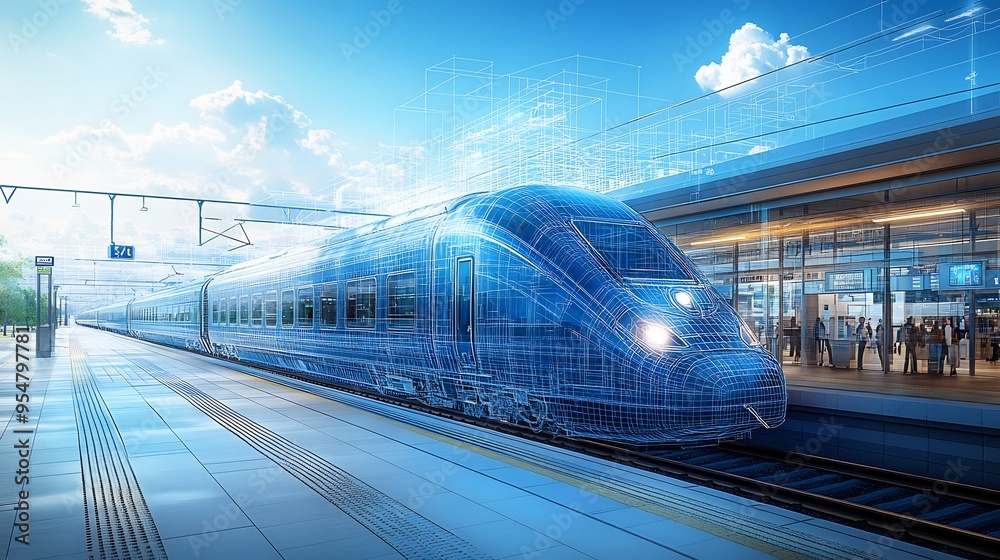 Highspeed train station blueprint platform layouts ticketing systems ...