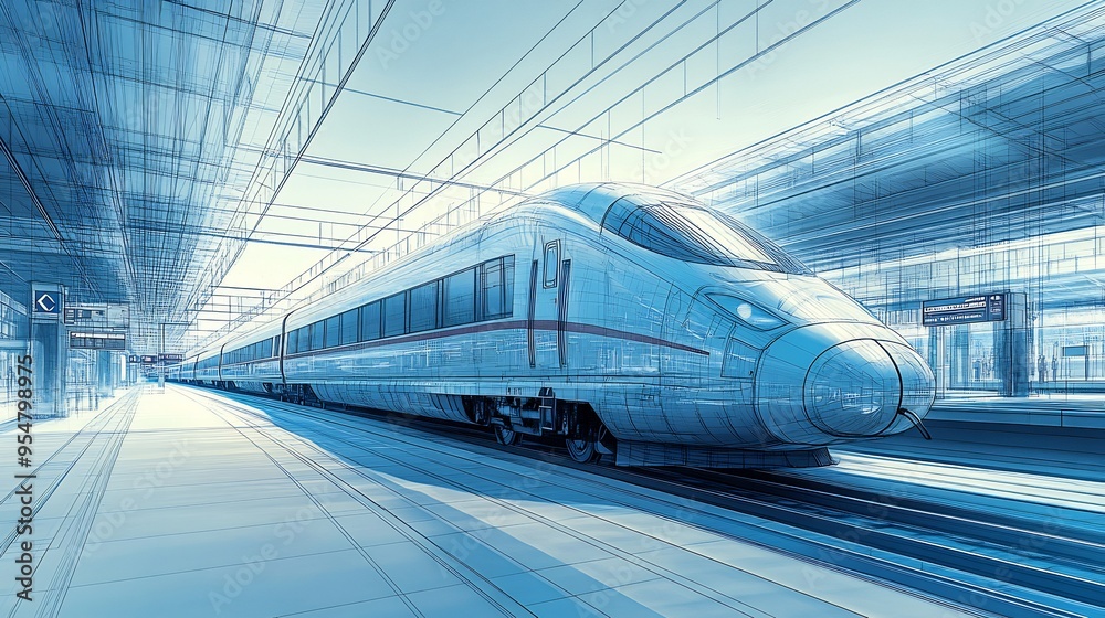 Highspeed train station blueprint platform layouts ticketing systems ...