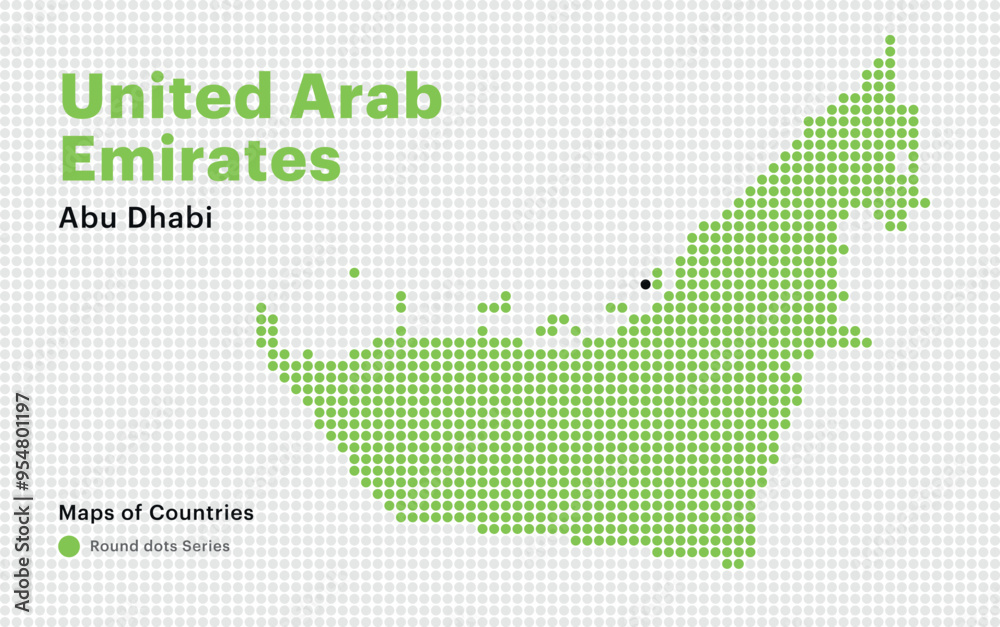 Creative Dotted Map of United Arab Emirates with capital Abu Dhabi ...