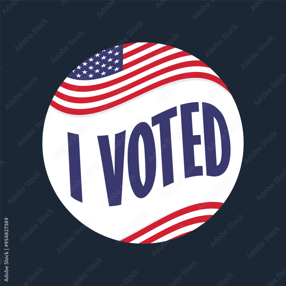 I voted logo for US presidential election 2024. Voting badge, sticker ...
