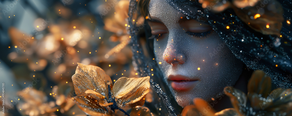 Face of Nature, Person Made of Plants and Flowers. Fantasy, Mythology ...