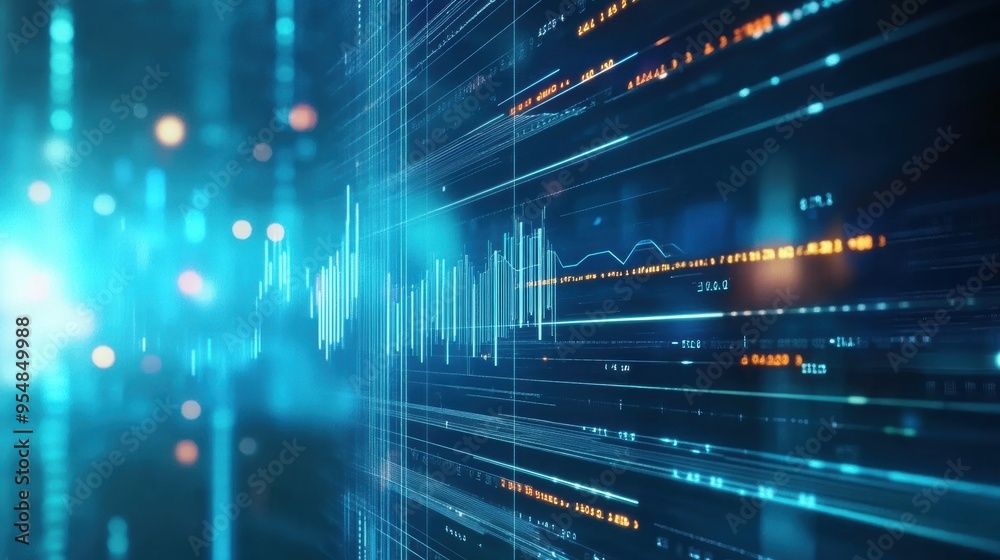 Digitally rendered 3D animation of dynamic financial graphs with ...