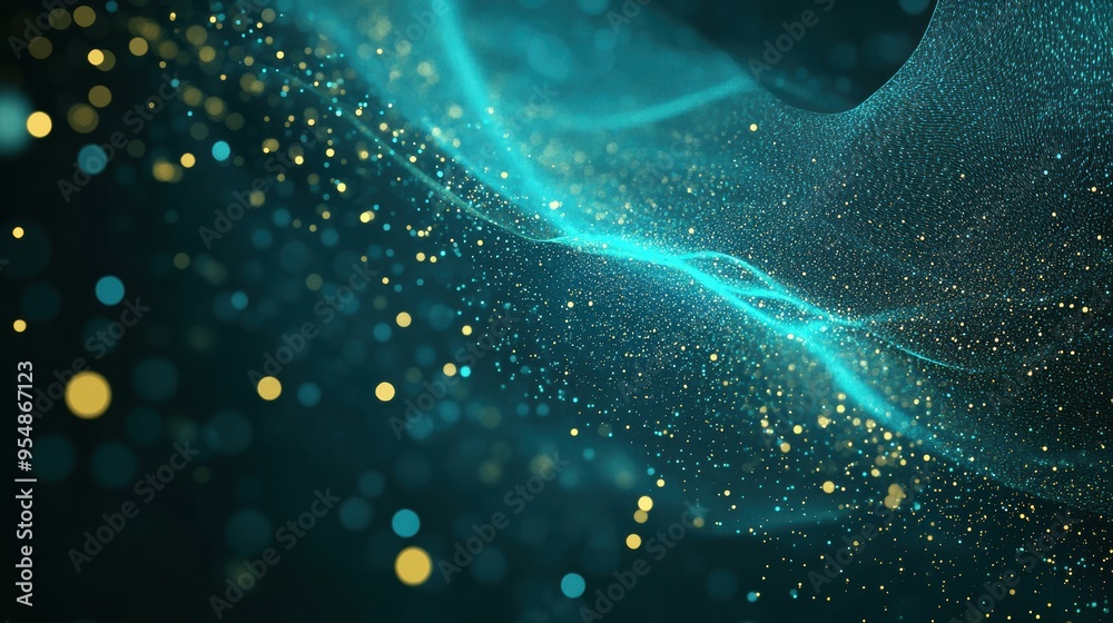 Seamless particle loop with shimmering, star-like elements moving in a ...