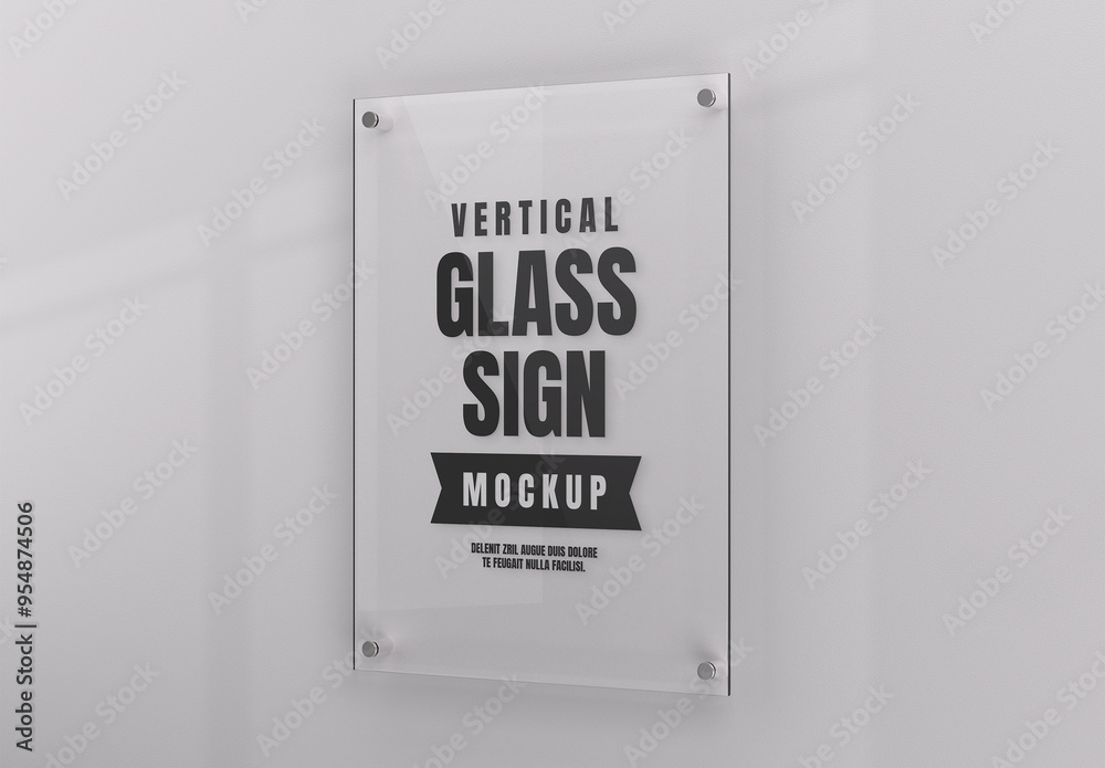 Vertical Glass Sign Mockup Stock Template | Adobe Stock