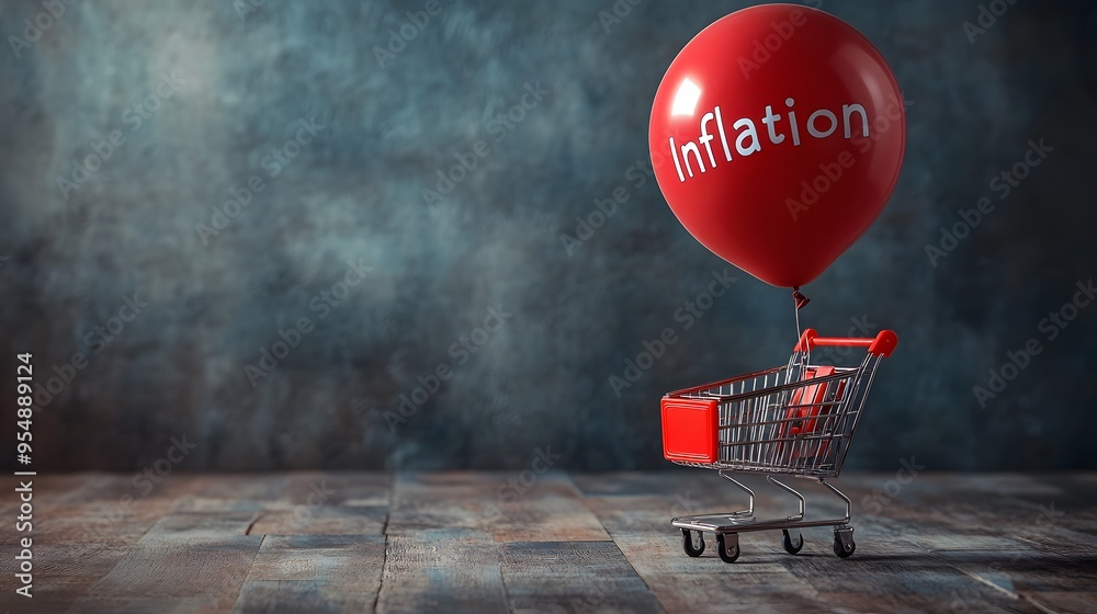 Inflation Risk: A balloon labeled "Inflation" rising while purchasing ...