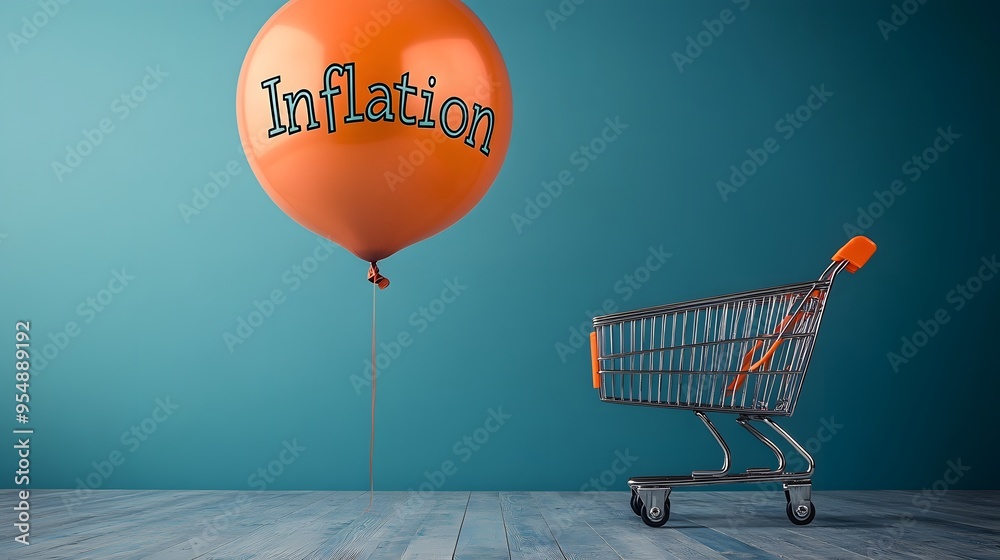 Inflation Risk: A balloon labeled "Inflation" rising while purchasing ...