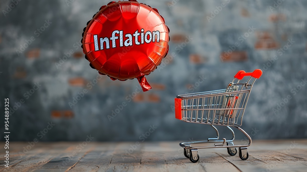 Inflation Risk: A balloon labeled "Inflation" rising while purchasing ...