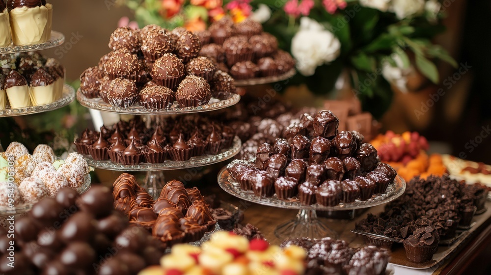 Design a chocolate-themed dessert buffet with an array of options like ...