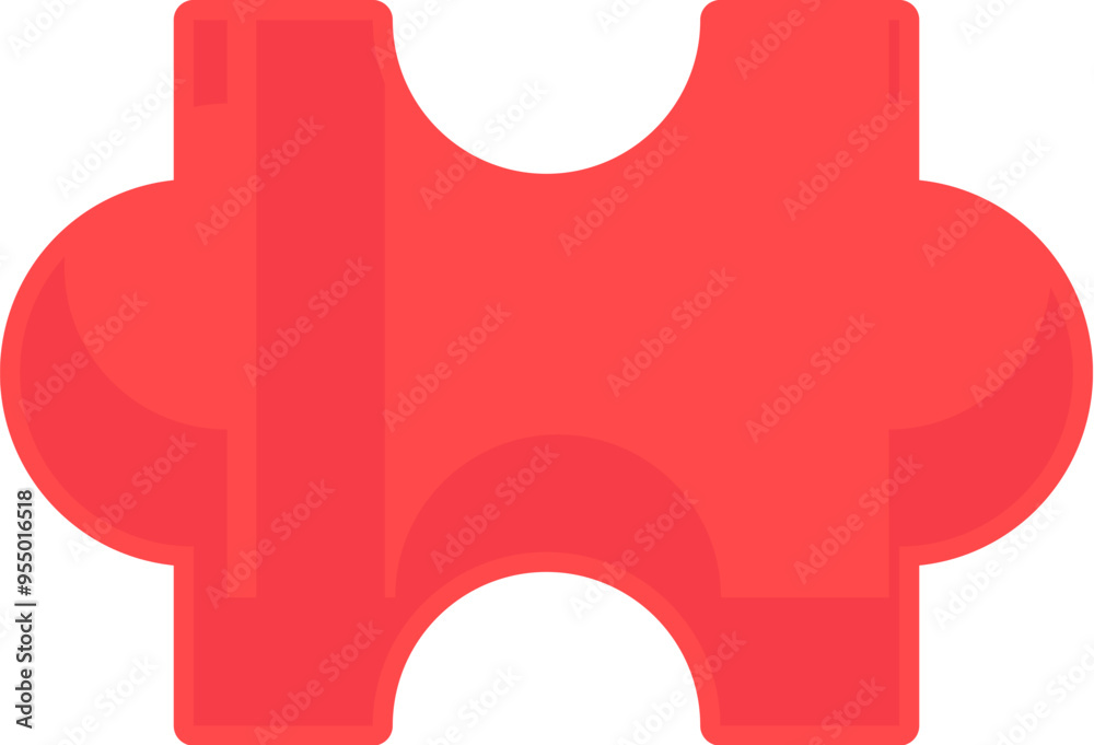 Vector puzzle piece in a bright flat style. Complexity, challenge, and ...