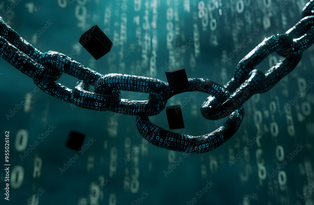 “A Broken Chain Split in Half with One End Connected to a Secure Lock ...