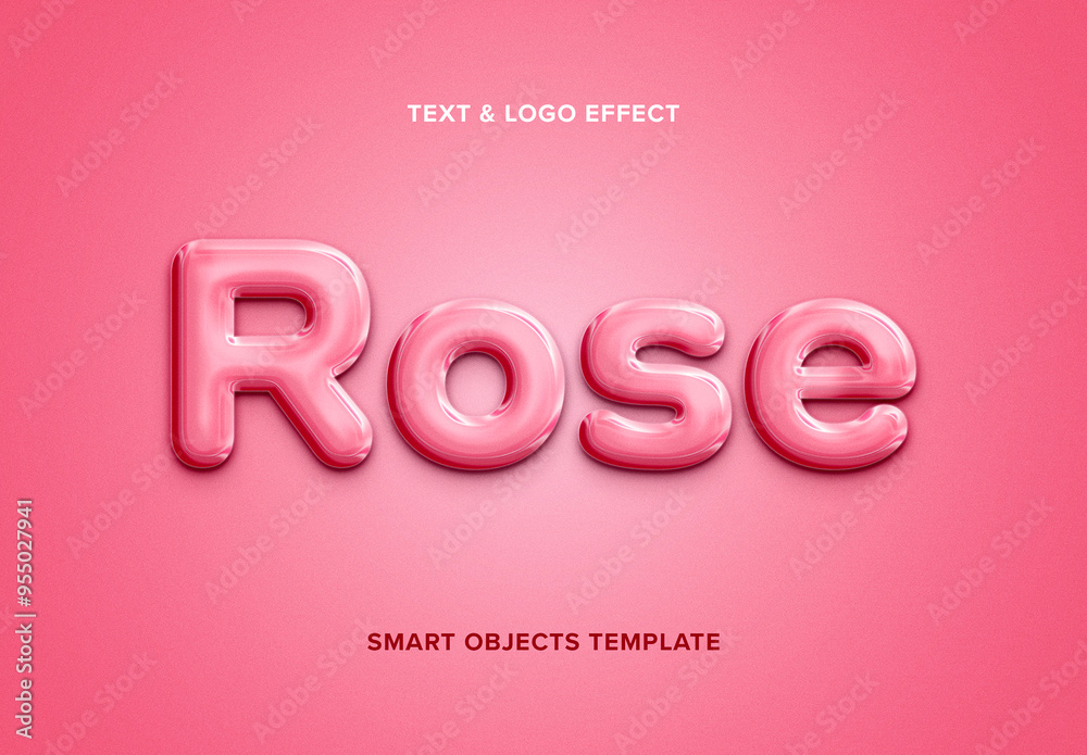 Pink Plastic Bubble Text Effect Mockup Stock Template | Adobe Stock
