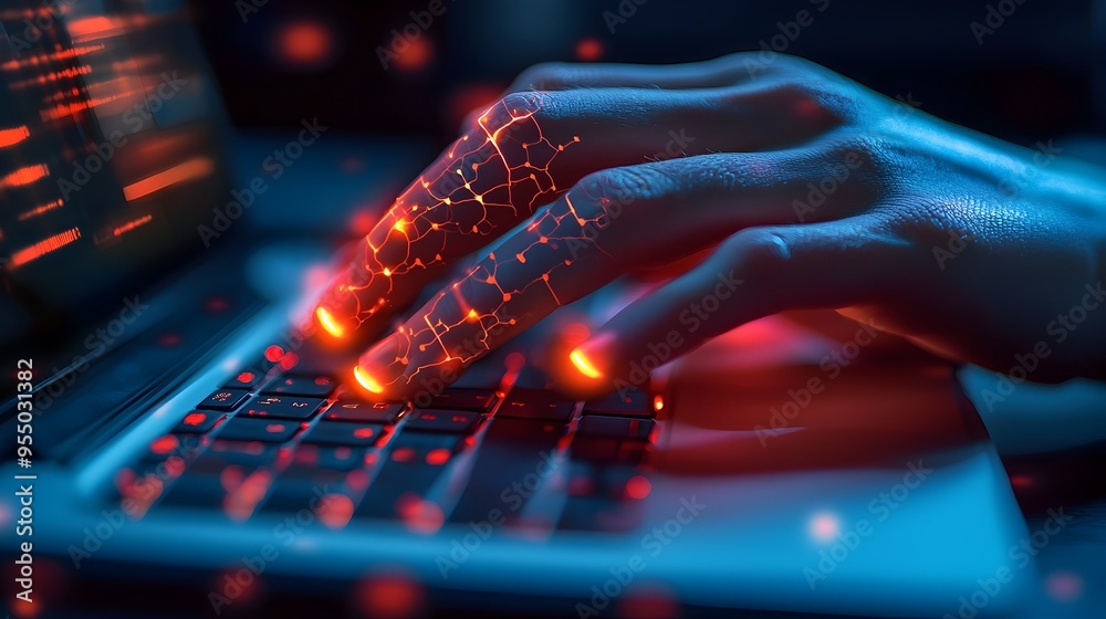 Hand Holding Wrist in Pain After Prolonged Typing and Mouse Usage with ...