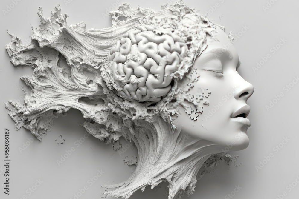 Joint attention Cognitive development 3D sculpture of a woman with ...