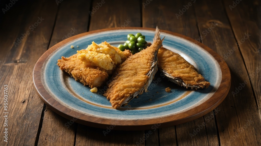 regional american dishes fried catfish southern isolated on an ...