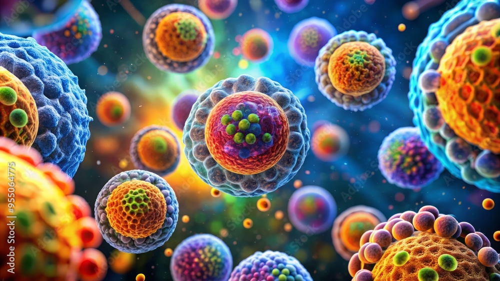 Microscopic view of cell division, chromatin condensing into ...