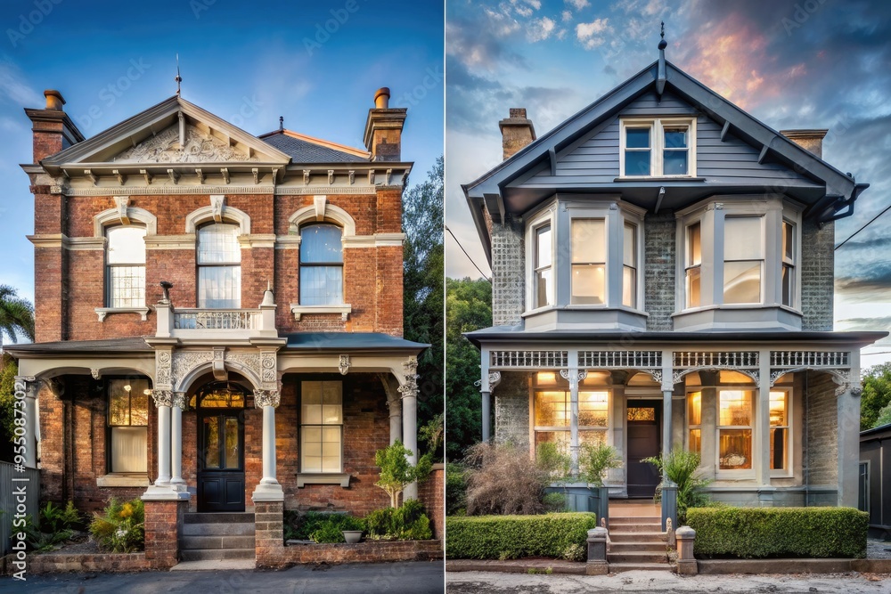 Dramatic transformation of a dilapidated Victorian house, from crumbling facade to stunning ...