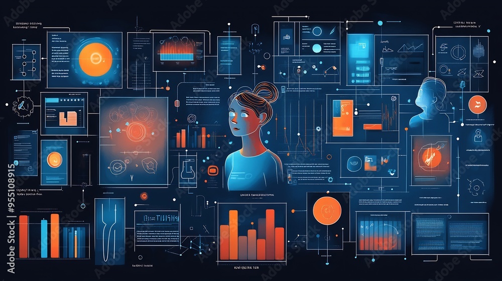 Illustrated mind map design thinking processes including empathy ...