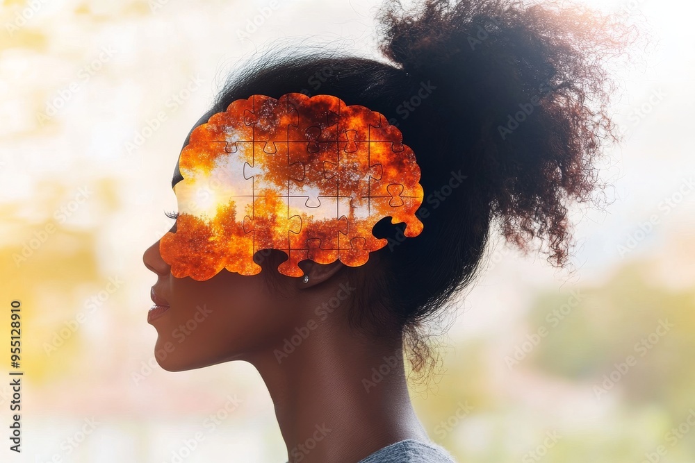 Parallel thinking Neuronal network A woman with an explosion of ...