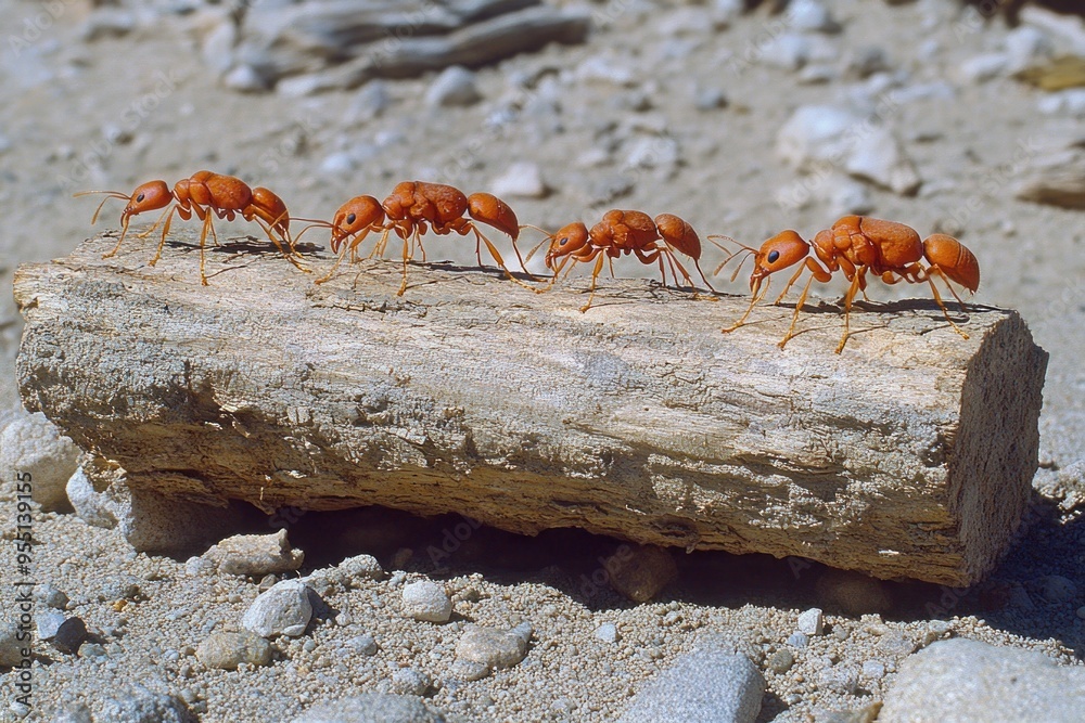 Ants Carrying a Log in Their Natural Habitat, Incredible Strength and ...