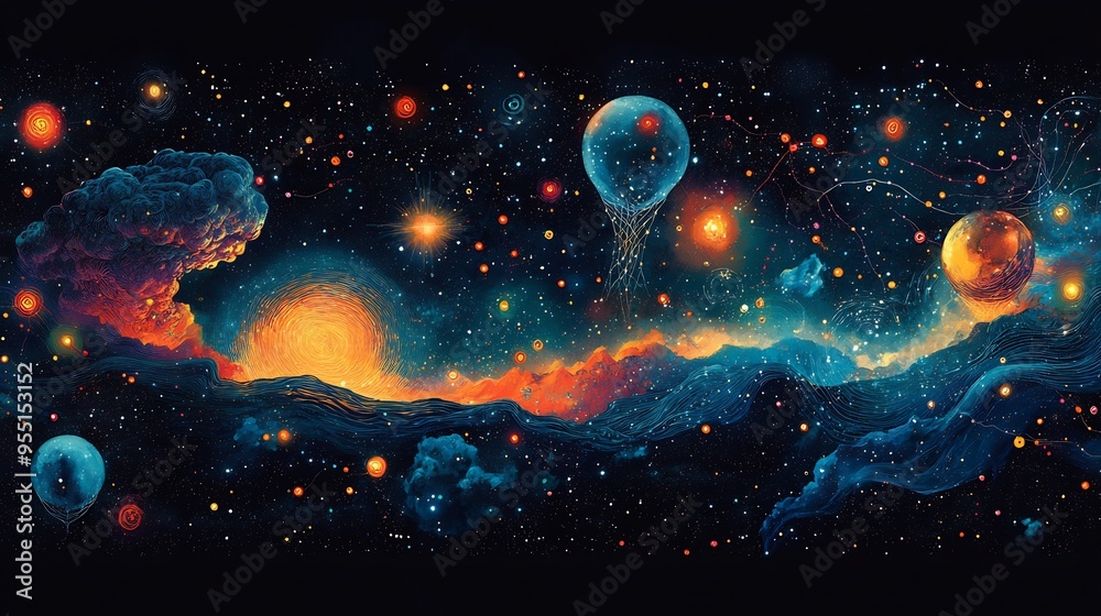 Illustrated mind map quantum gravity theories including string theory ...