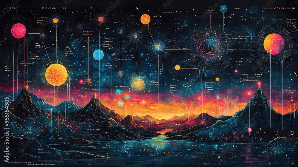 Illustrated mind map quantum gravity theories including string theory ...