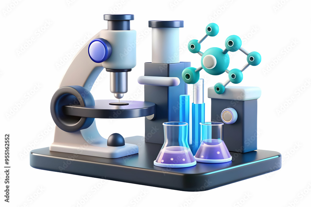 3D AI Powered Research Lab Background - Futuristic Innovation Precision ...
