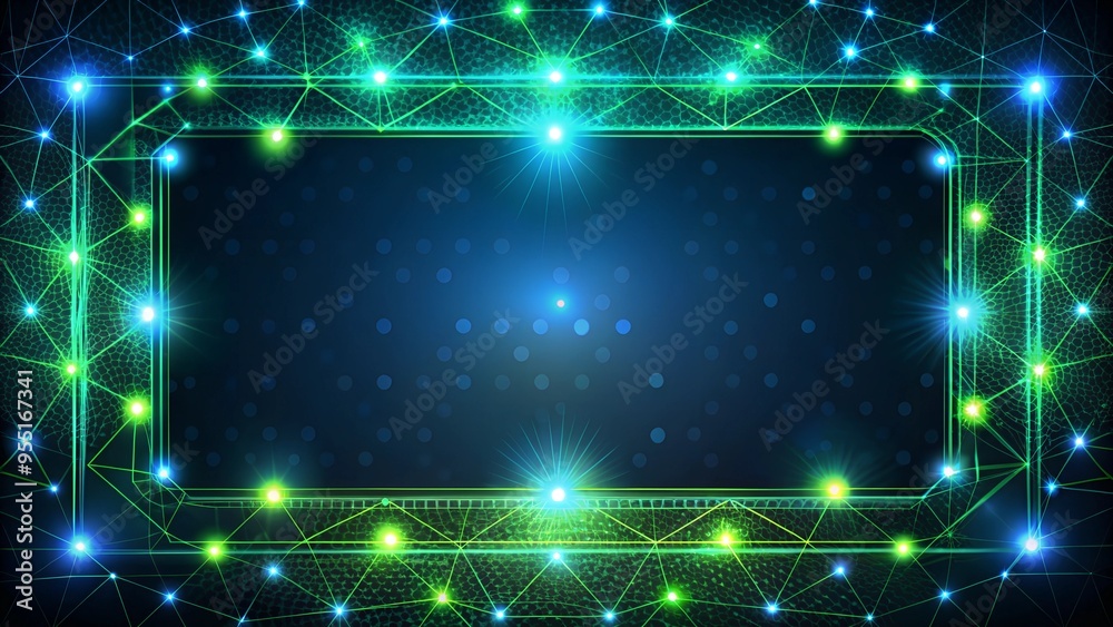 Black VIP flier, handout template with futuristic blue and green ...