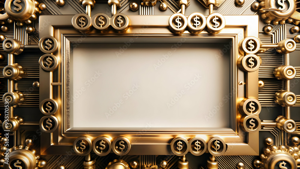 3D AI Quantum Concept with Dollar Symbols Frame | Advanced application ... 3D AI Quantum Concept with Dollar Symbols Frame | Advanced application ...