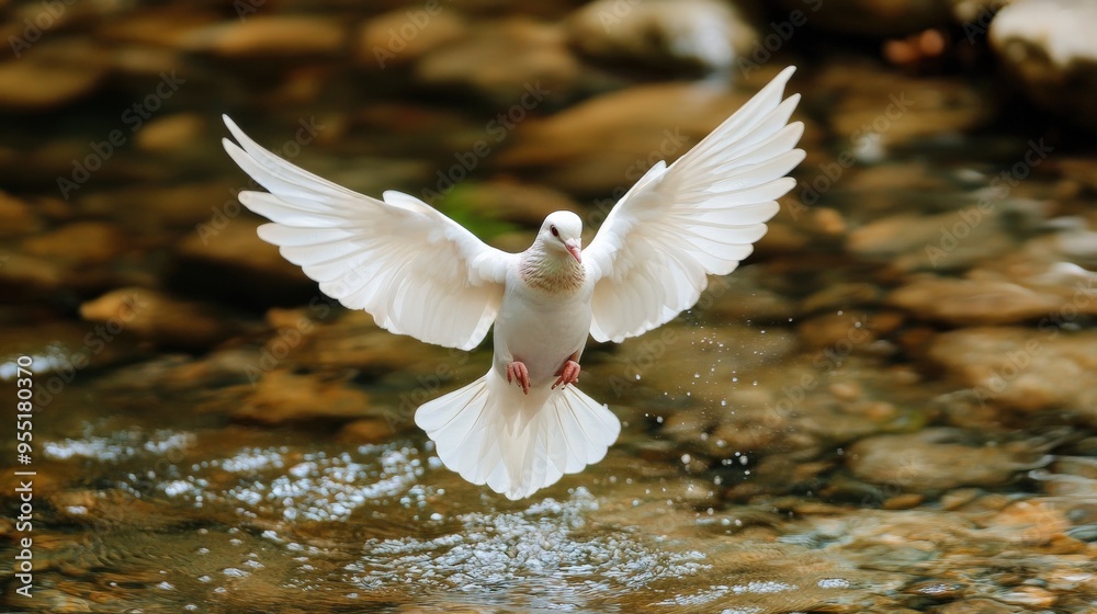 Dove The Holy Spirit descended on Jesus in the form of a dove during ...