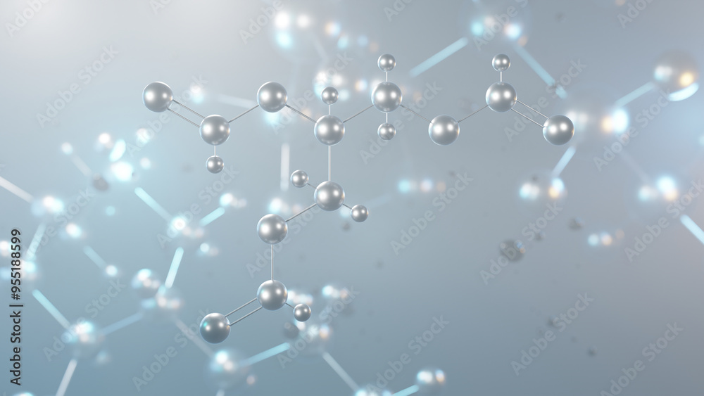 Poster triglyceride molecular structure, 3d model molecule, triformin ...