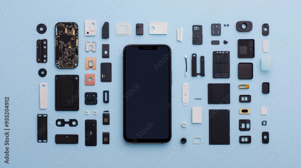 Smartphone Repair Parts Kit Screen Battery Camera Motherboard Housing ...