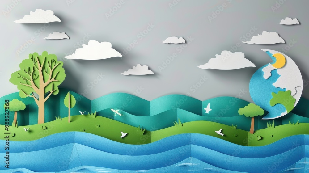 Ecology and world water day, Saving water and world Environment day ...