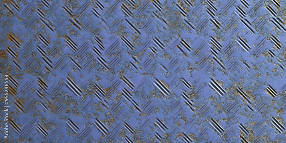 Seamless scratched and worn grungy diamond embossed metal floor plate ...