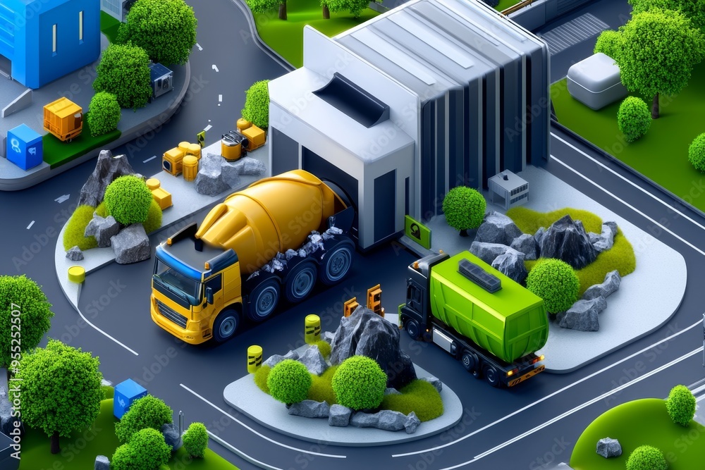 Garbage advancements in waste-to-energy are showcased in a futuristic ...