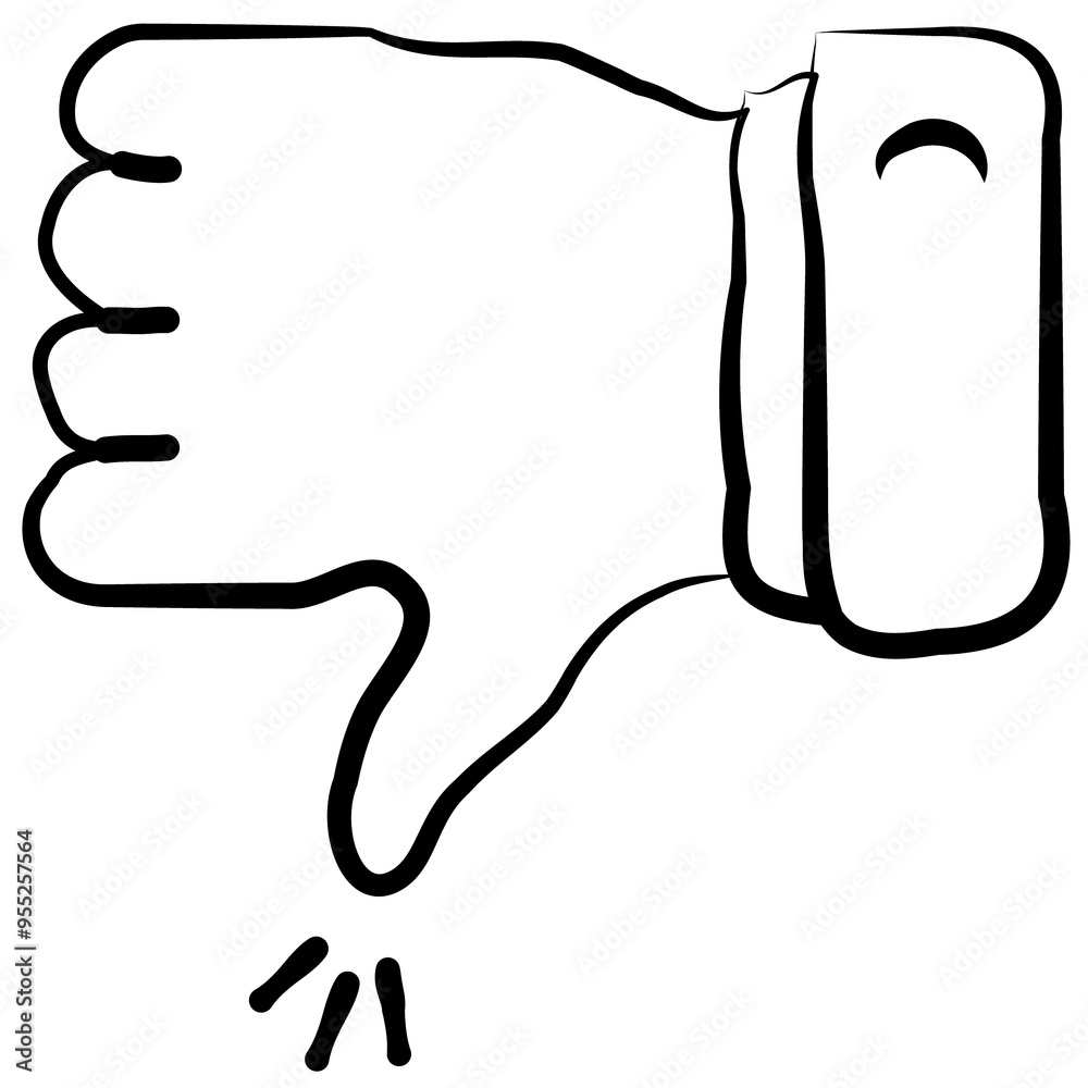 Thumbs Down Dislike Hand Vector Icon Design, Dislike, Hand, Gesture ...