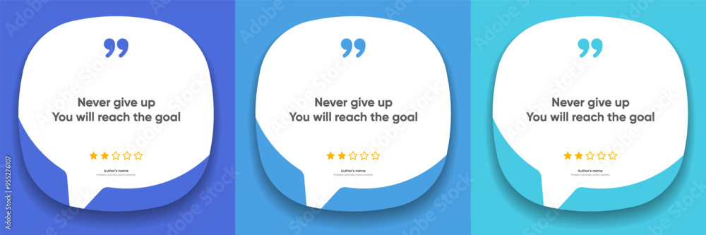3D bubble testimonial banner, quote, infographic. Social media post ...