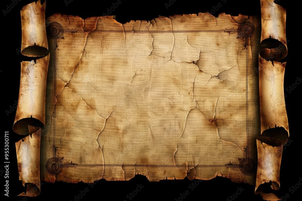 Vintage parchment paper texture with rolled edges Stock Photo | Adobe Stock