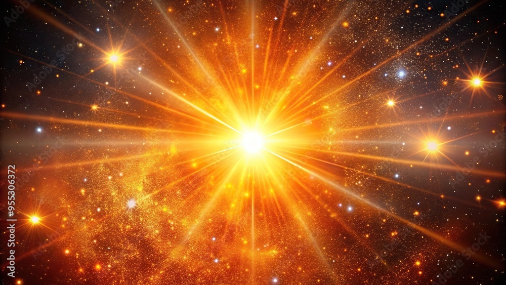 Bright orange dust explosion amidst sparkling stars in the vast expanse ...