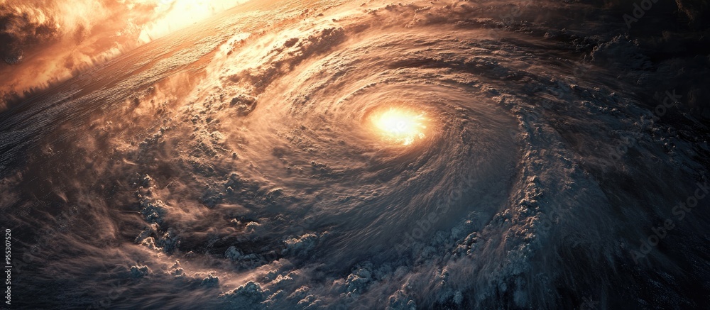Category 5 super typhoon approaching the coast depicted in a 3D cartoon ...