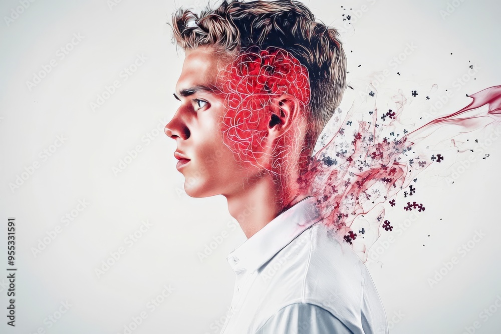 Brain asymmetry Brain derived neurotrophic factor Side profile of a man ...