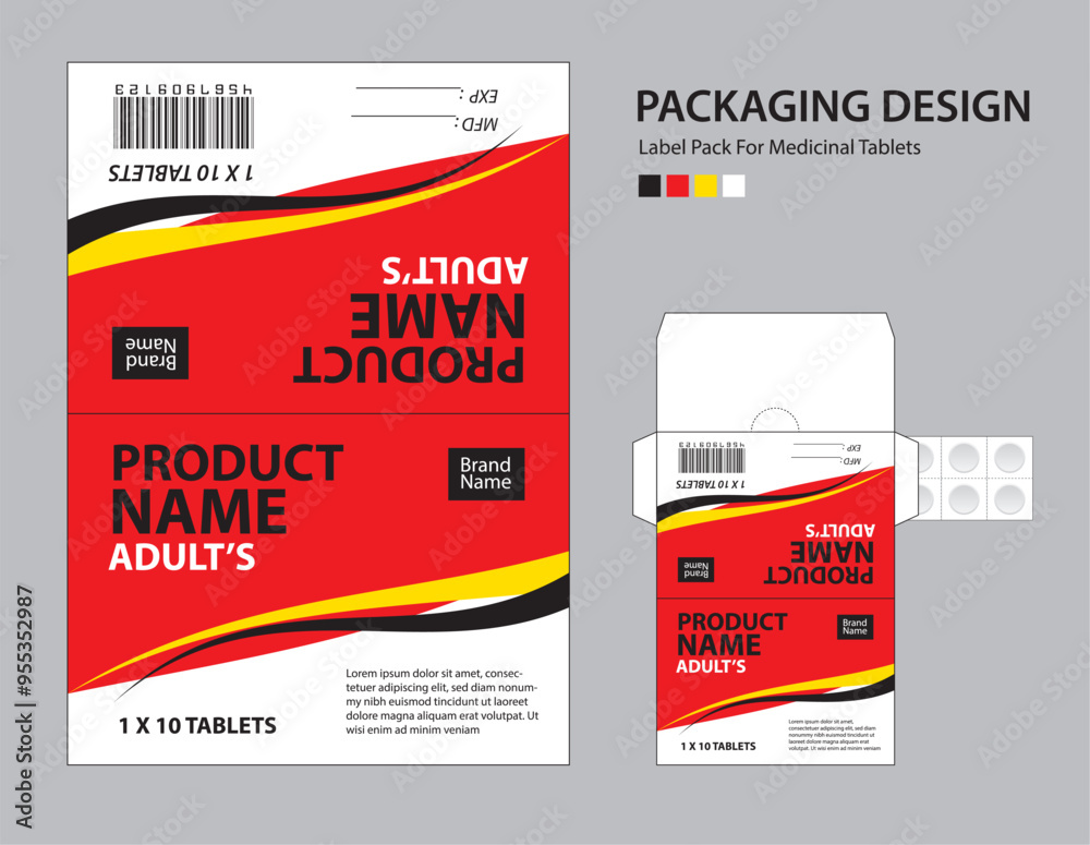 Label pack for medicinal tablets, label medicine paper design, medicine ...