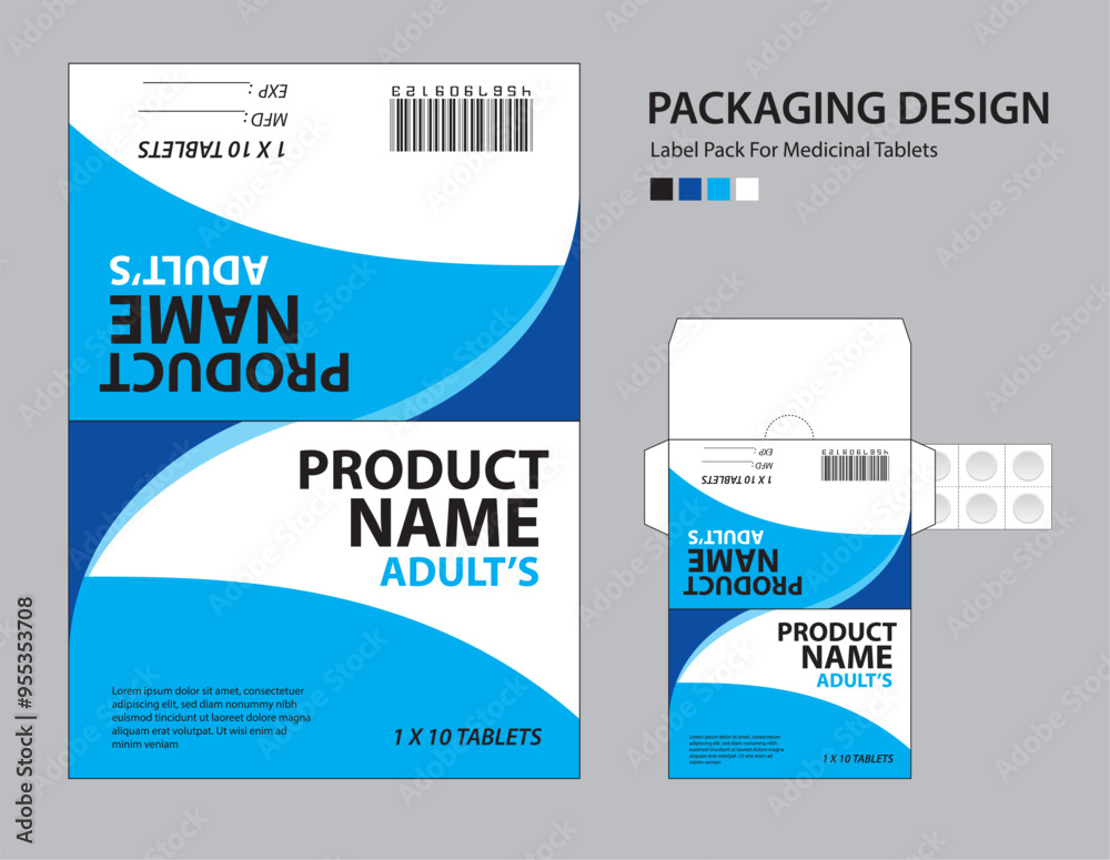 Label pack for medicinal tablets, label medicine paper design, medicine ...
