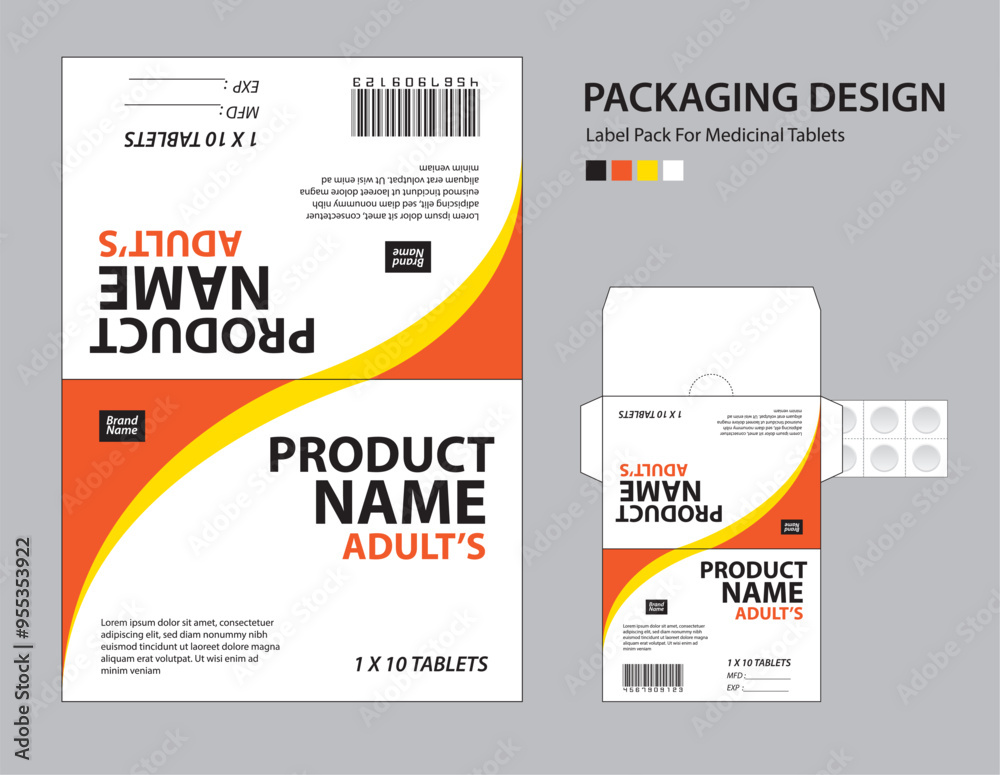 Label pack for medicinal tablets, label medicine paper design, medicine ...