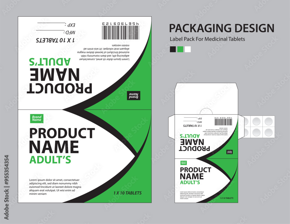 Label pack for medicinal tablets, label medicine paper design, medicine ...