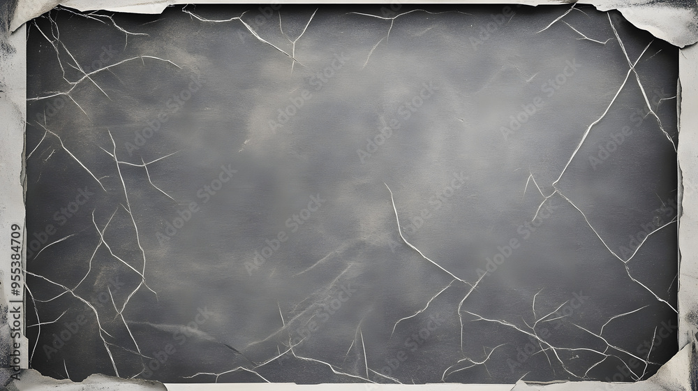 Grunge empty creased paper texture with torn edges frame and faded ...