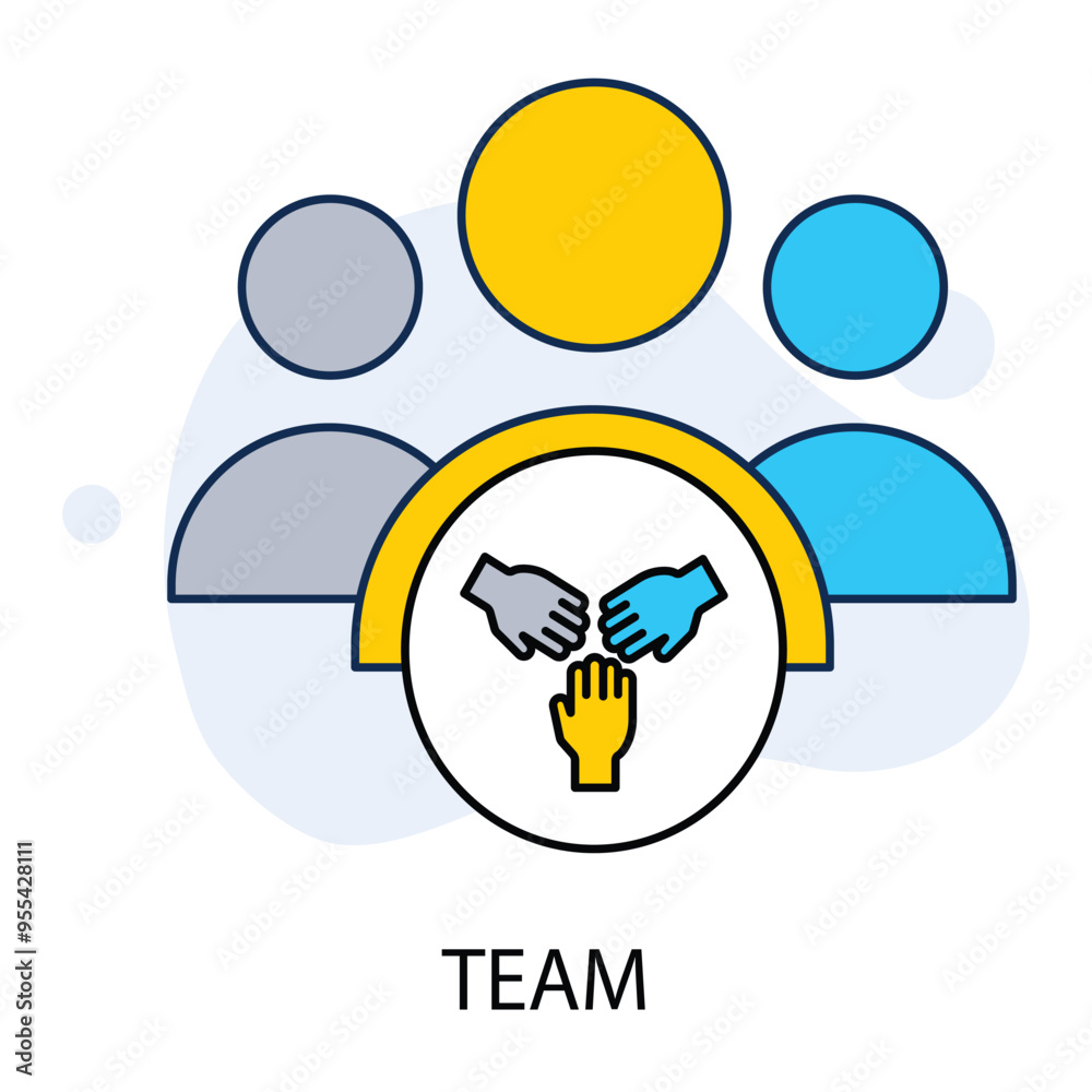 Team icon with editable stroke. Teamwork, team collaboration, team ...