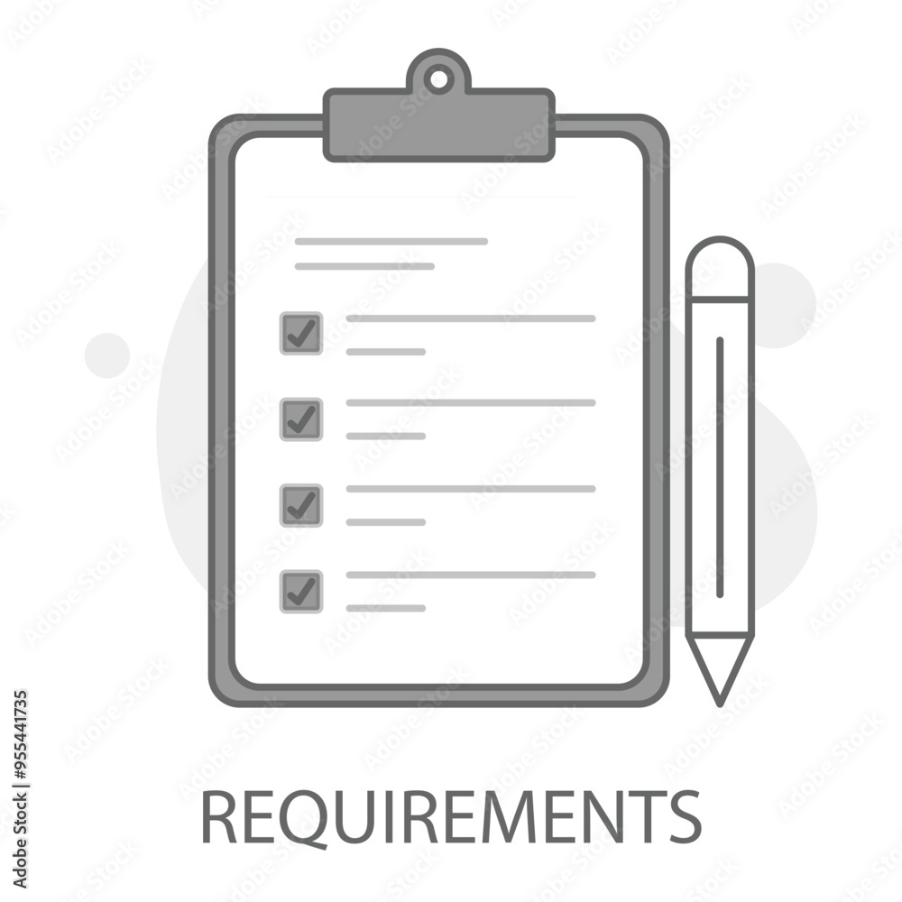 Requirements icon with editable stroke. Requirement analysis, project ...