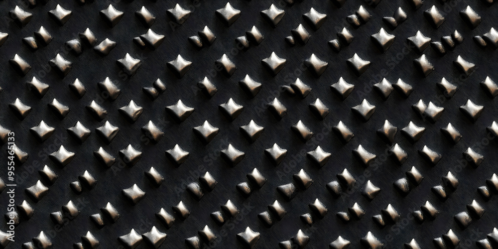 Knurling dark metal diamond studs seamless texture. Industrial ...