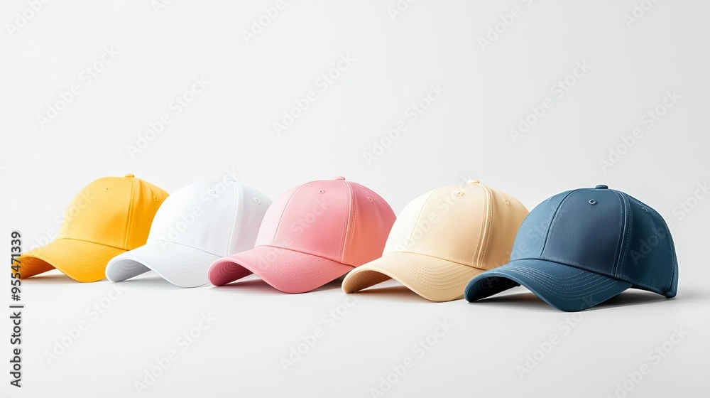 Side-by-side comparison of baseball caps in various colors, different ...