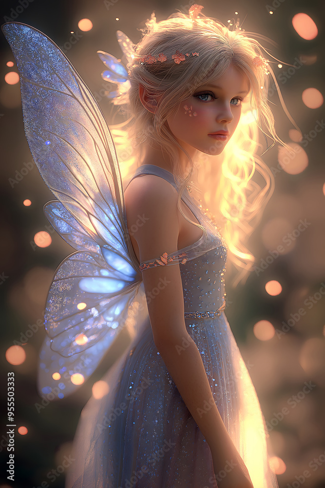 girl elf dancing in a fantasy forest, with twinkling stars around Stock ...